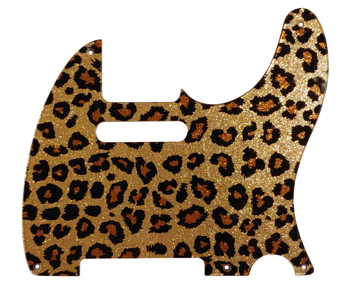 Fender Telecaster Pickguard Leopard Gold Sparkle – Quick Guards