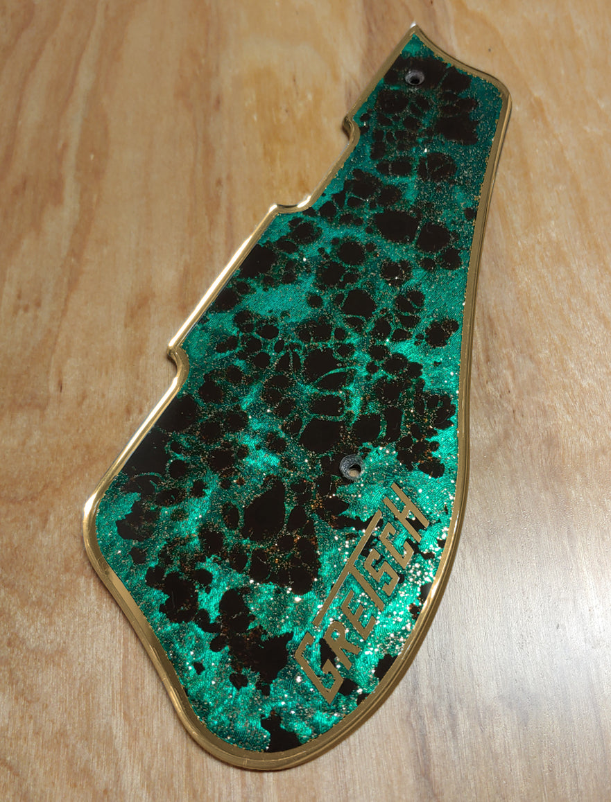 Gretsch 5420 Pickguard Ocean Turquoise Gold Sparkle Gold Plated Border ...